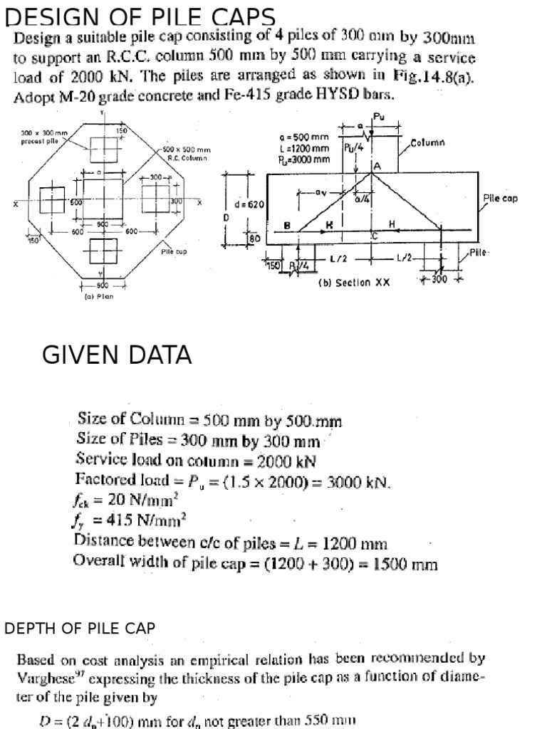 Pile Cap Design and Reinforcement Guide | PDF