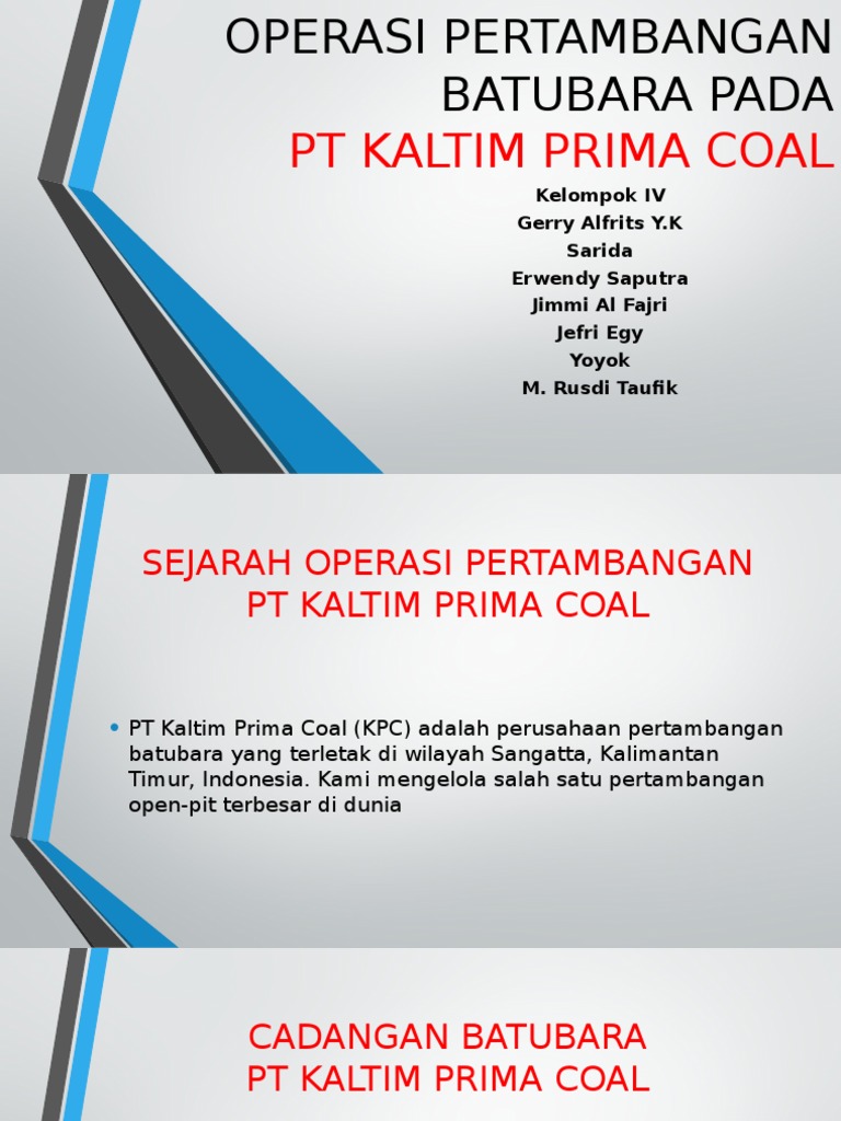 Operasi Pertambangan Batubara PT KPC | PDF