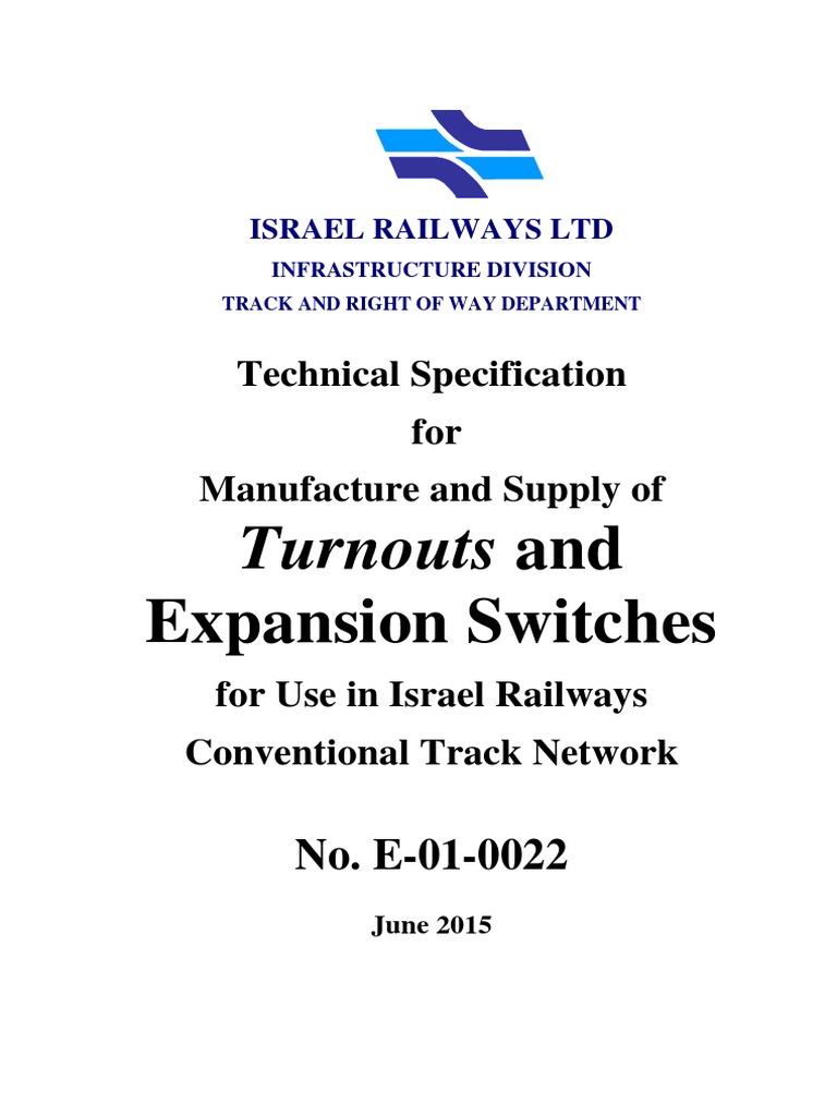 Technical Specification Turnouts and Expansion Switches | PDF | Track ...