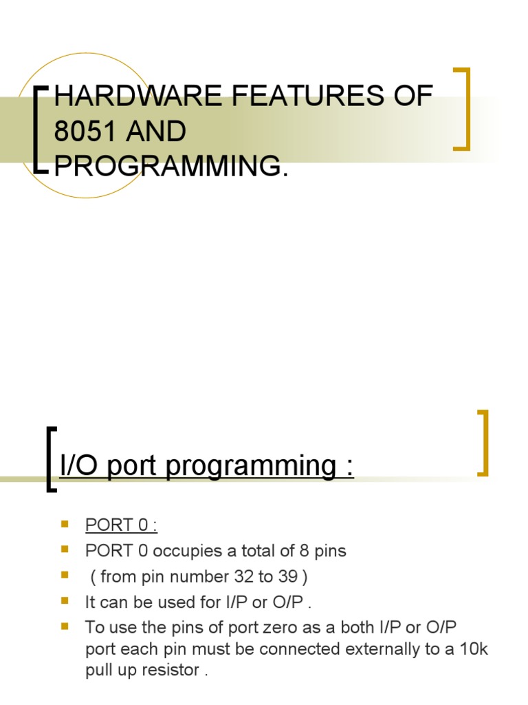 Hardware Features of 8051 | PDF | Subroutine | Computer Engineering