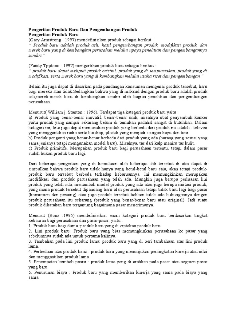 Pengertian Produk Baru Dan Pengembangan Produk | PDF | Bisnis