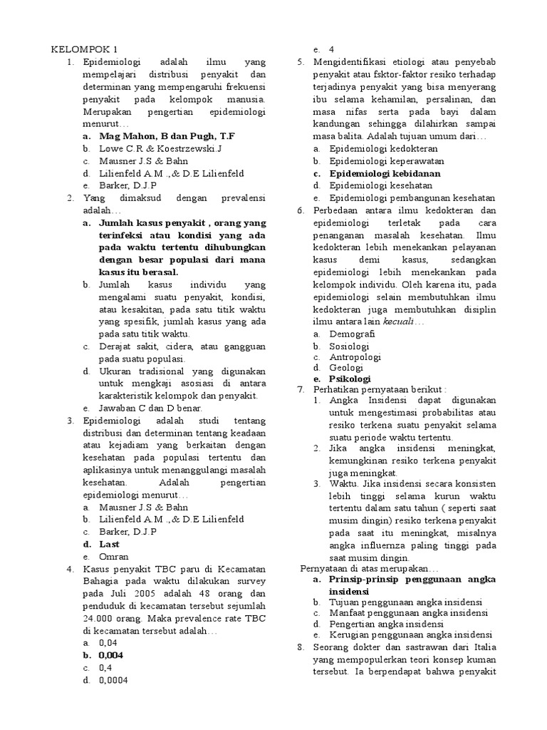 Soal - Soal Epid | PDF