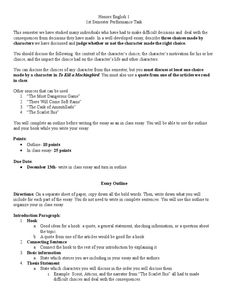 Performance Task | PDF | Essays | Paragraph