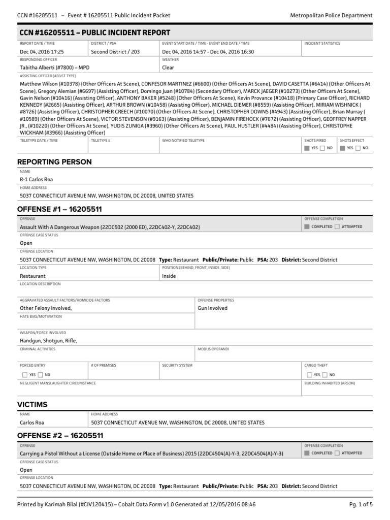 Comet Gunman Incident Report | PDF | Manslaughter | Firearms