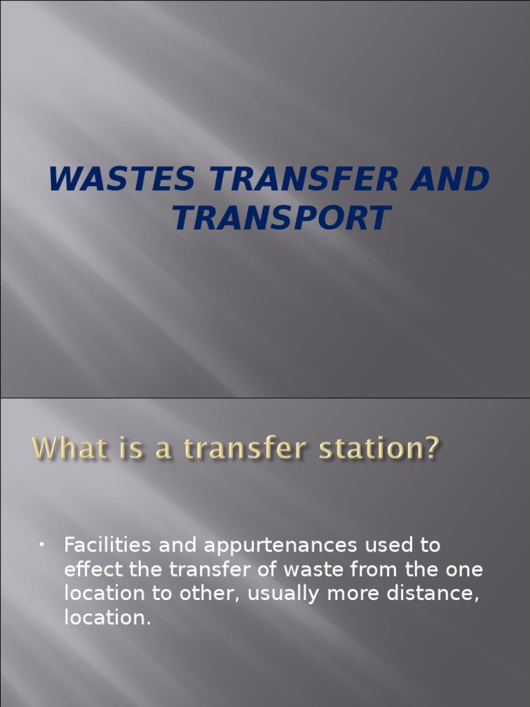 Types of Waste Transfer Stations | PDF | Waste Management | Municipal ...