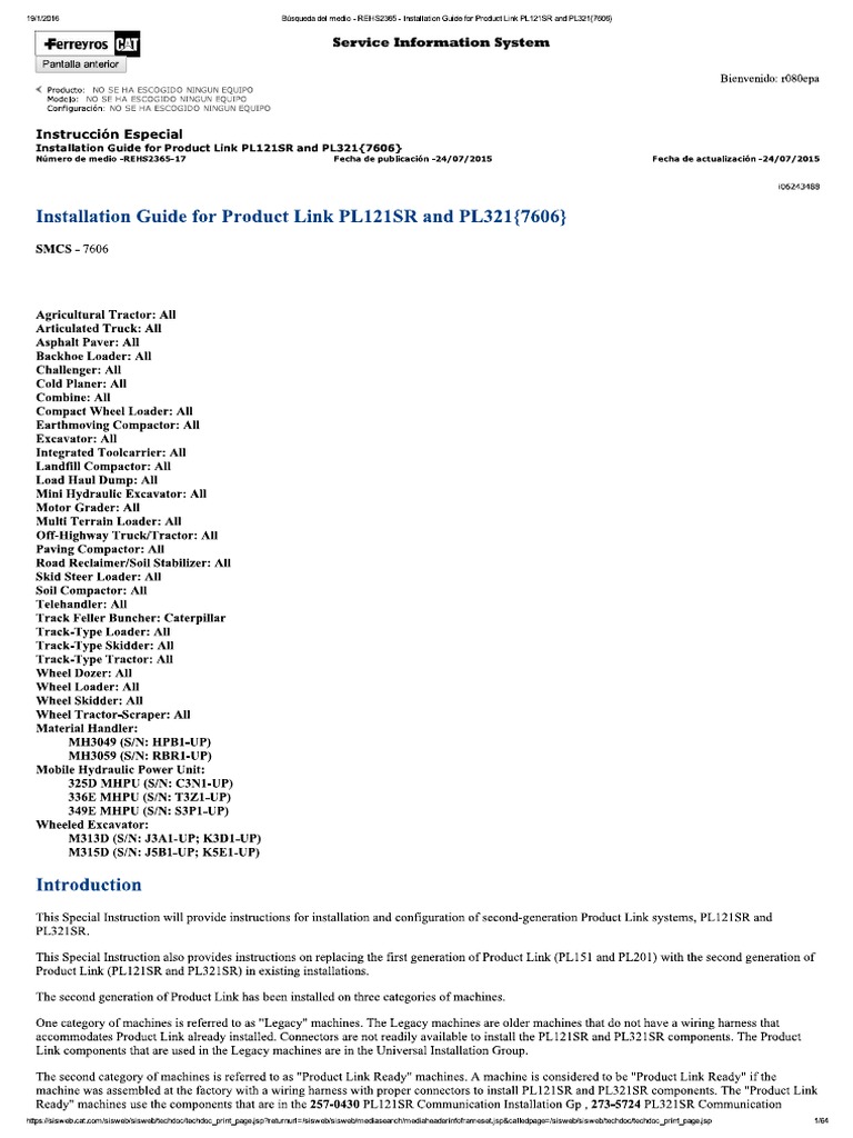 Instruccion Especial - Pl121 - Pl321 - Rehs2365-17 | PDF