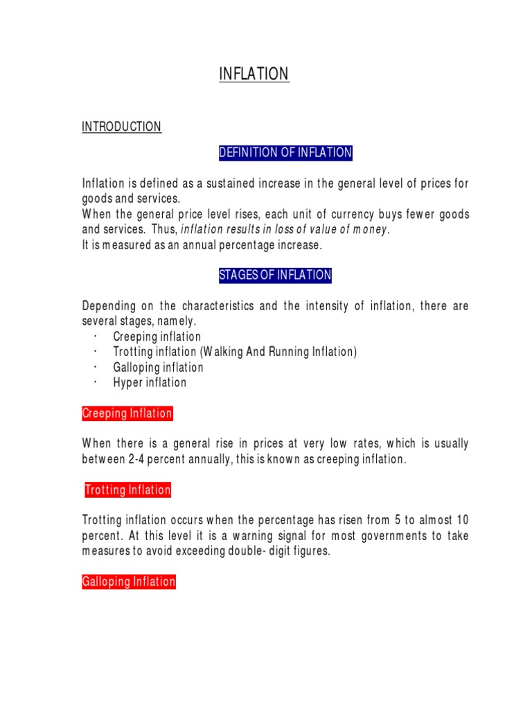CHAPTER 8 Inflation | PDF | Consumer Price Index | Deflation