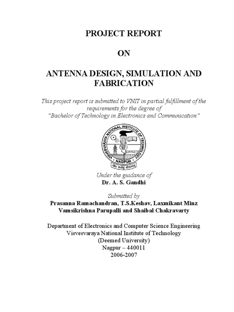 Project Report Antenna Design, Simulation and Fabrication | PDF ...