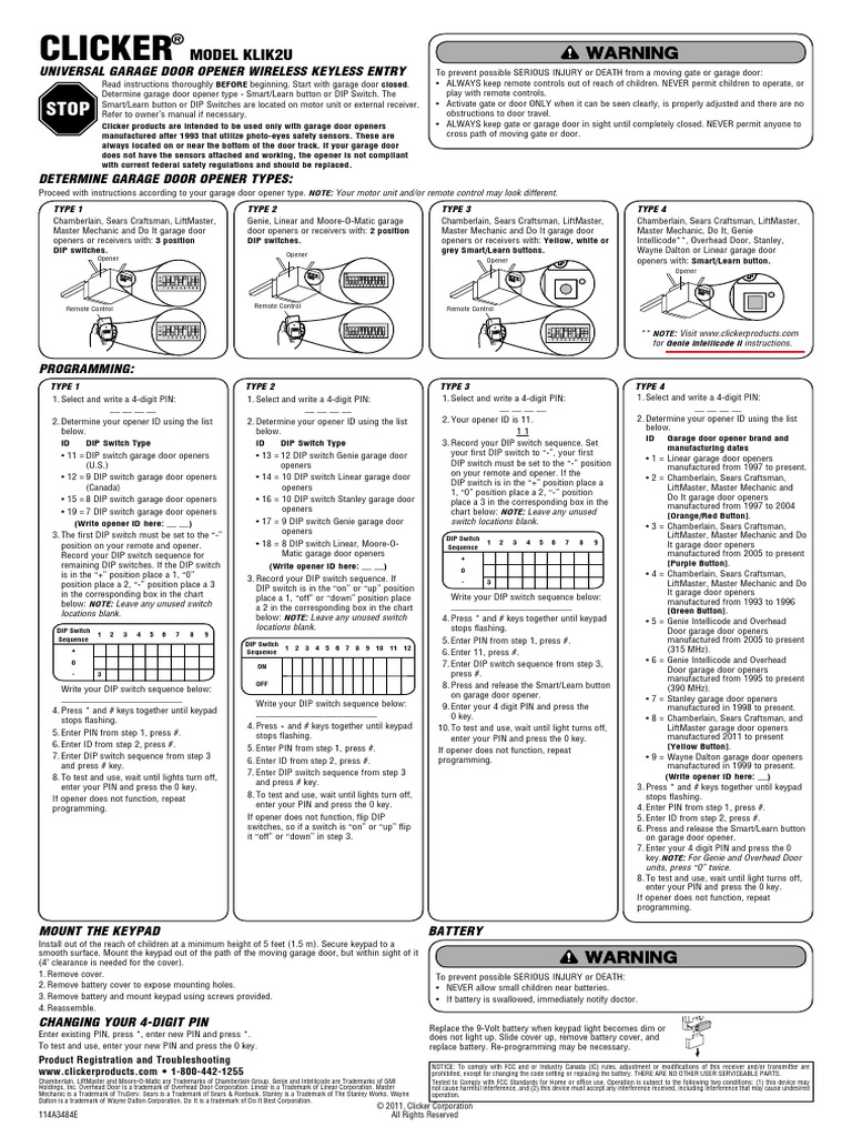 Clicker Chamberlain | PDF | Components | Manufactured Goods