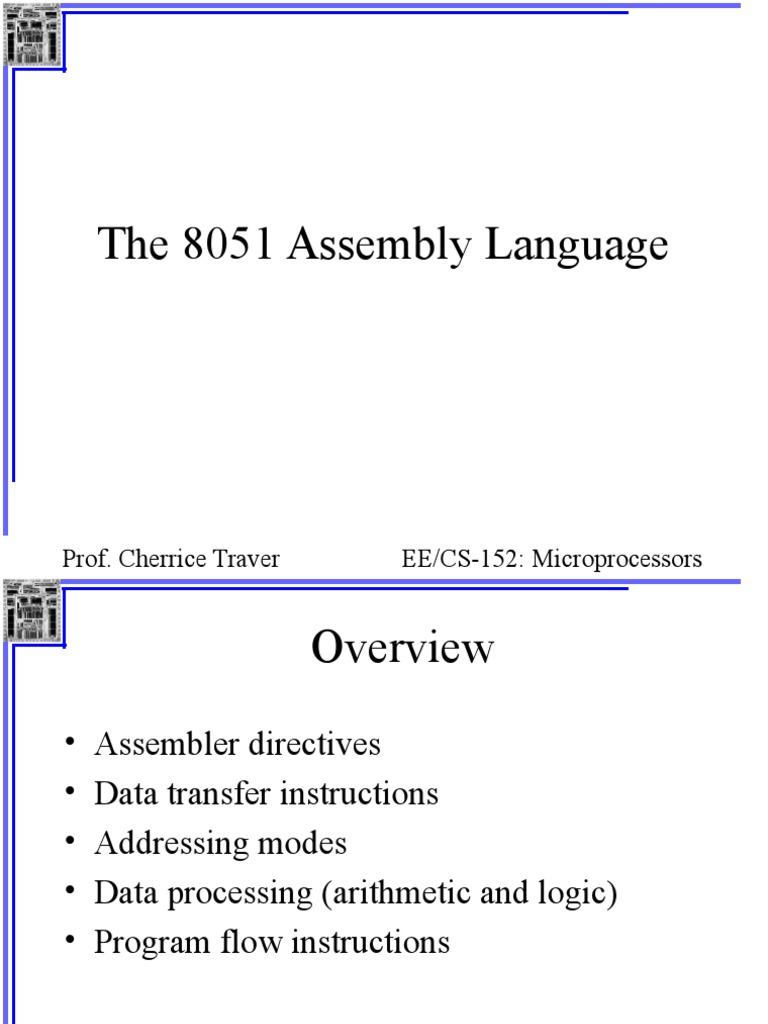 The 8051 Assembly Language | PDF | Assembly Language | Central ...