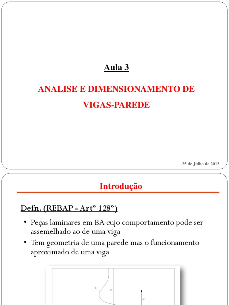 Aula Teorica 3 - Dimensionamento de Vigas-Parede | PDF | Viga | Física ...