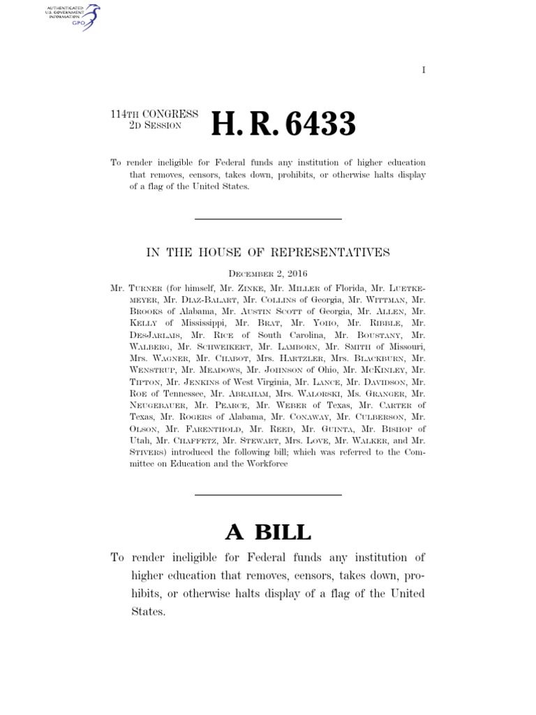 A Bill: in The House of Representatives | PDF | Legislative Branch Of ...