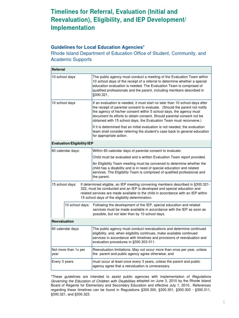 Timelines | PDF | Individualized Education Program | Government