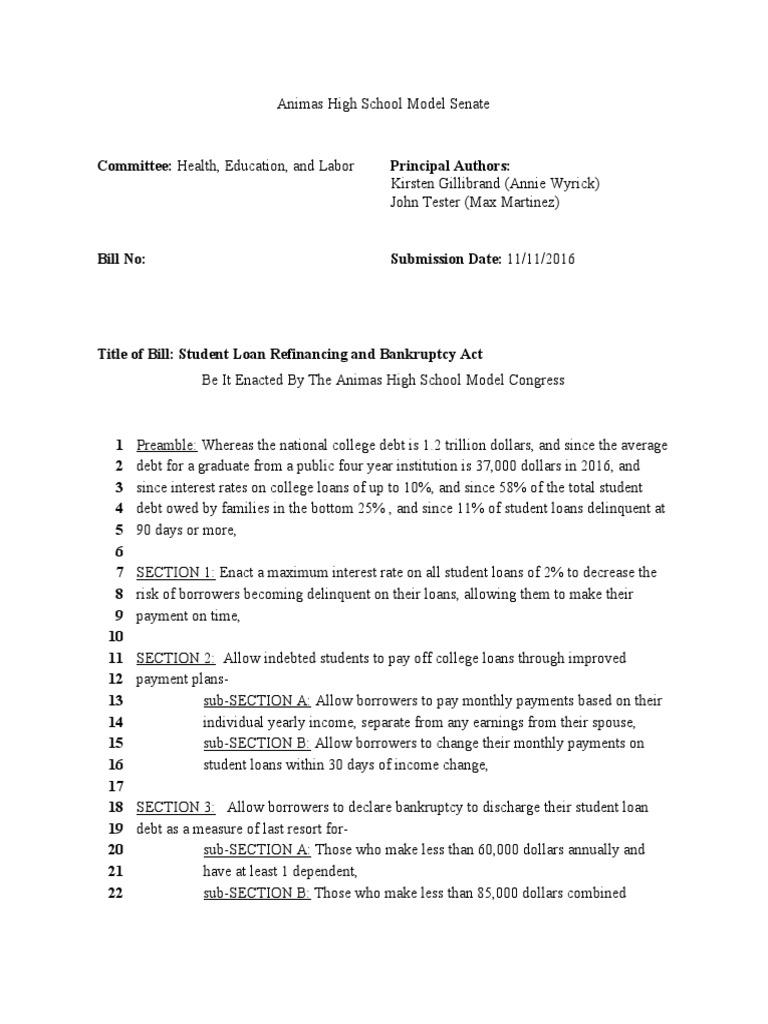 Student Loan Refinancing Bill | PDF | Business | Finance & Money Management