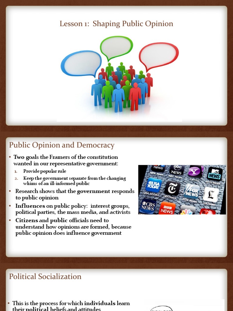 CH 19 Lesson 1 | PDF | Socialization | Public Opinion