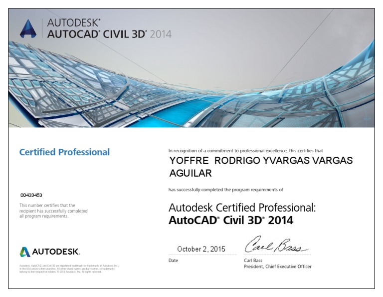 Autodesk Certified Professional:: Autocad Civil 3D 2014 | PDF