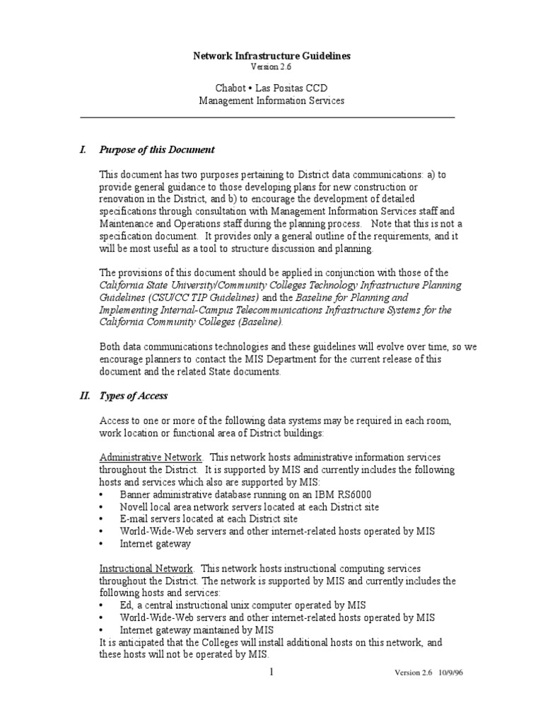 Network Guidelines | PDF | Cable | Telecommunication