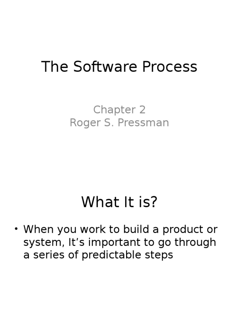 Chapter 2 The Software Process. Pressman | Download Free PDF | Software ...