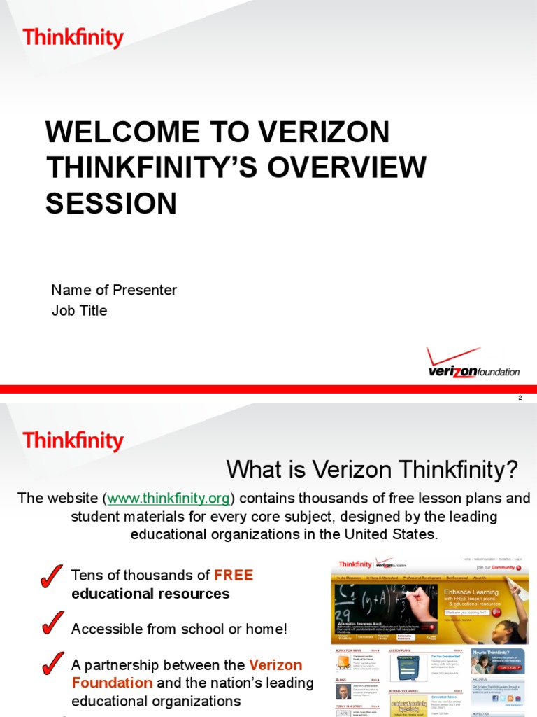 Overview of Verizon Thinkfinity Resources | PDF | Lesson Plan | Verizon ...