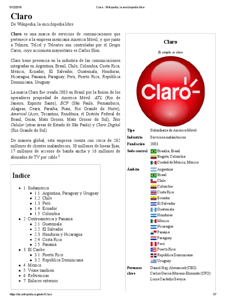 Claro | Telecomunicaciones | Tecnología