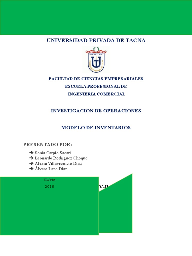 Ejemplo de Modelo de Inventario | PDF | Inventario | Costo