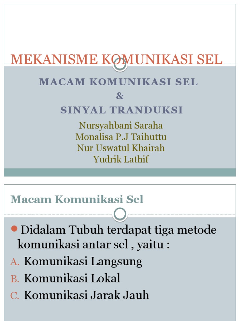Mekanisme Komunikasi Sel | PDF