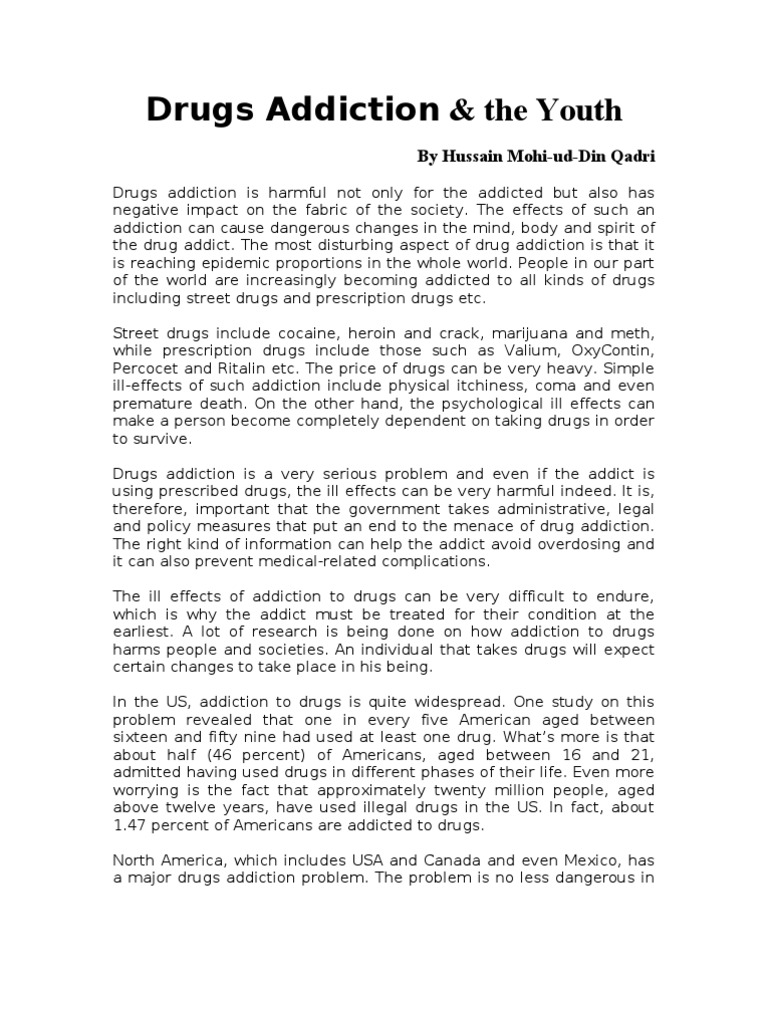 Drug Addiction and Youth | PDF | Substance Dependence | Substance Abuse
