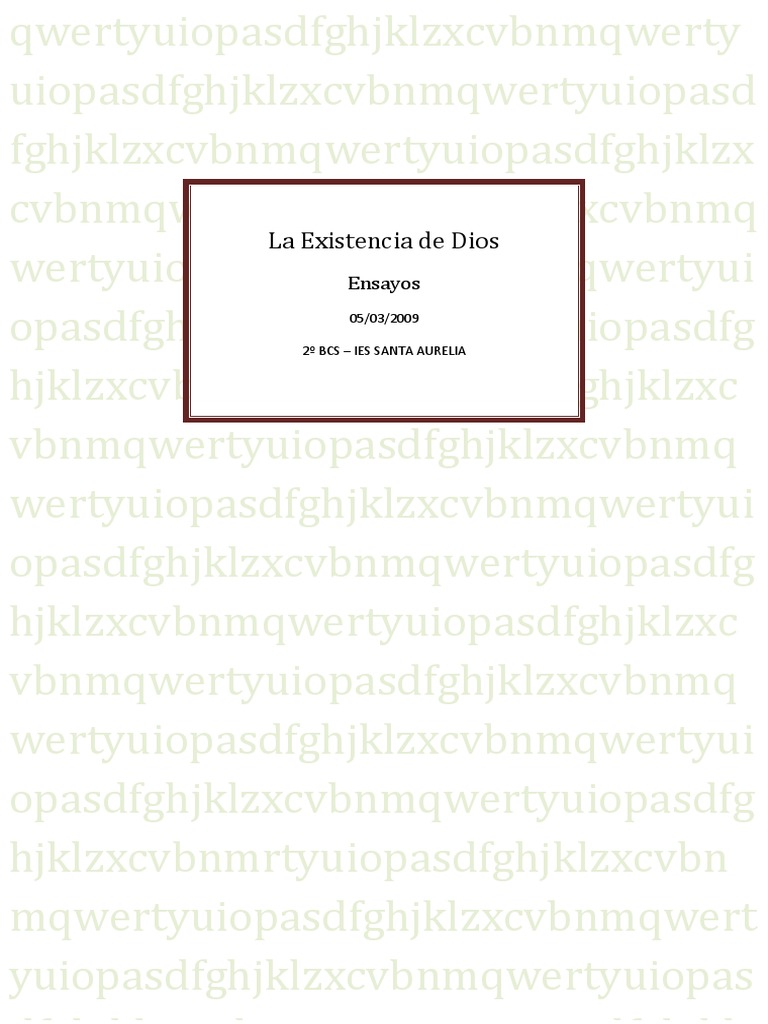 Ensayolaexistenciadedios2bcn 090305070822 Phpapp02 | PDF | Existencia de dios | Existencia