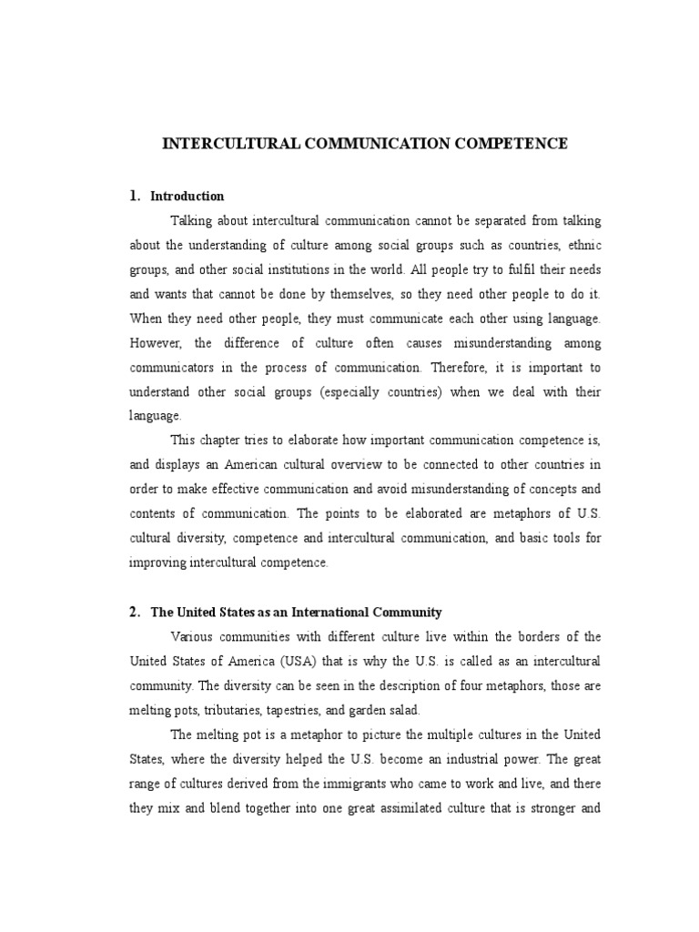 Summary of Intercultural Communication Competence (Chapter 3) | PDF ...