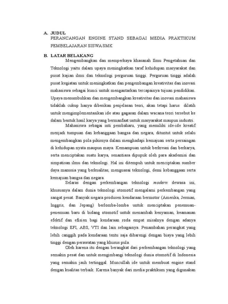 PROPOSAL Engine Stand | PDF