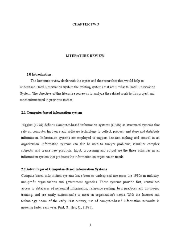 ch:2 Literature Review of Hotel Reservation System | PDF | Information ...
