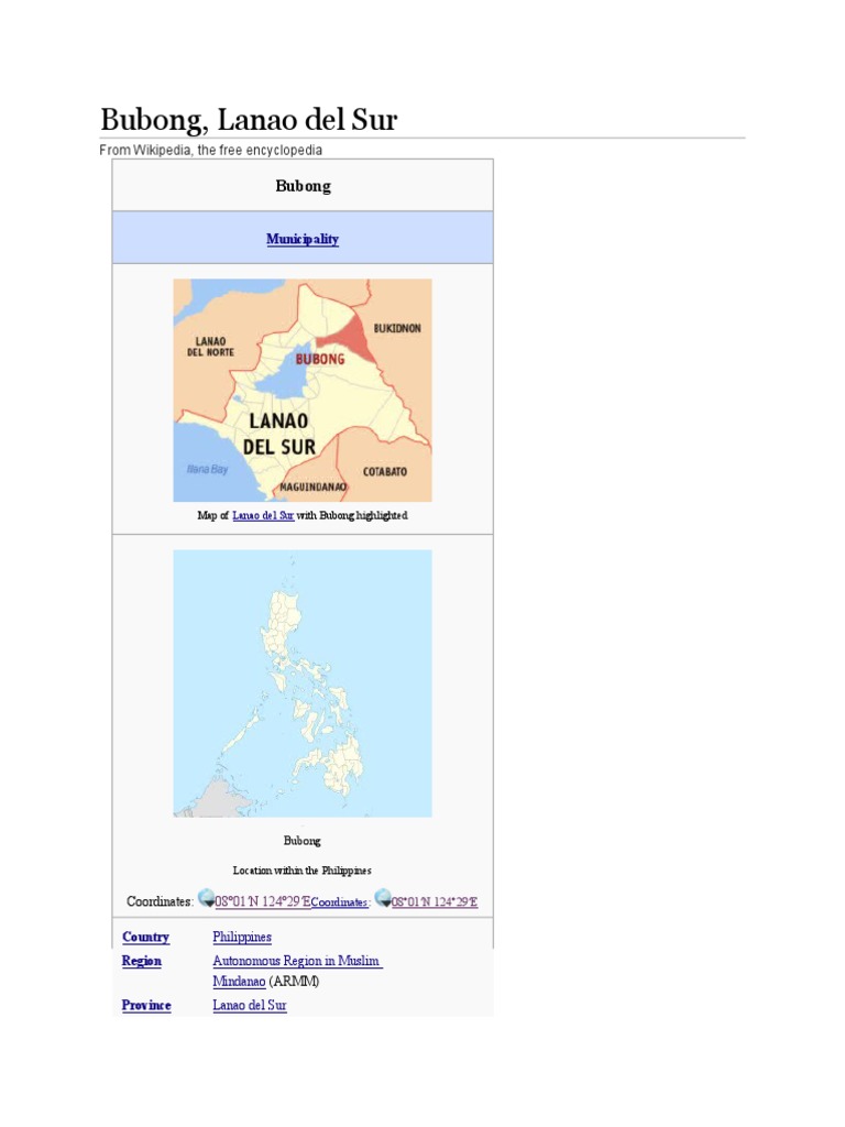 Bubong Lanao Del Sur | PDF