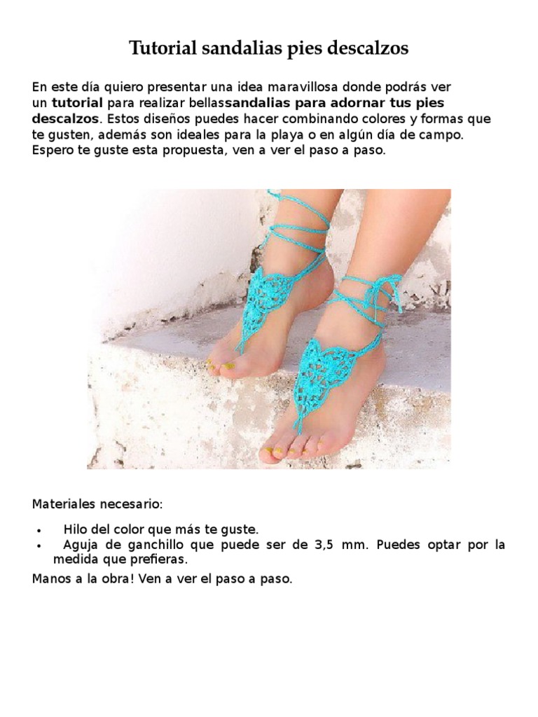 Tutorial Sandalias Pies Descalzos | PDF | Ocio