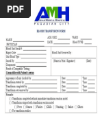 Blood Issuing Form Details | PDF