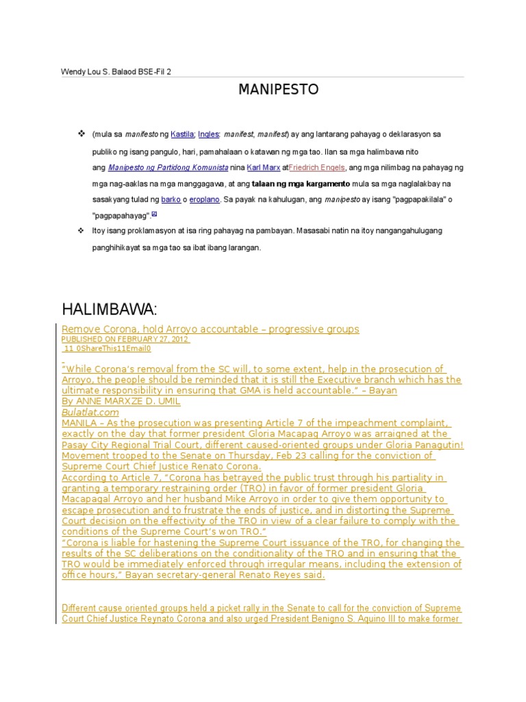 Manipesto | PDF | Public Law | Government