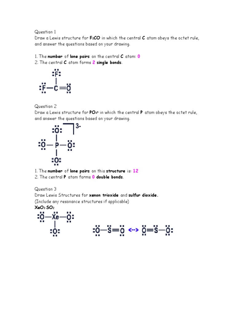 Lewis Structure VSEPR Practice | PDF