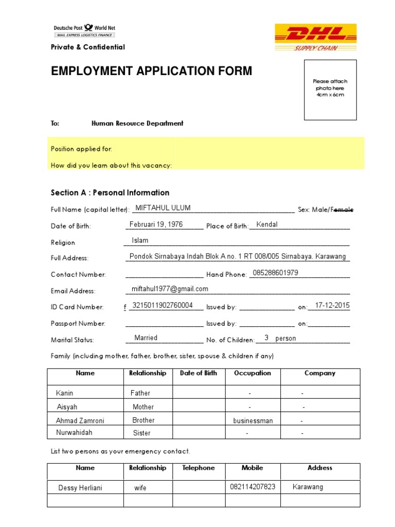 DHL Application Form PDF | PDF | Government | Justice