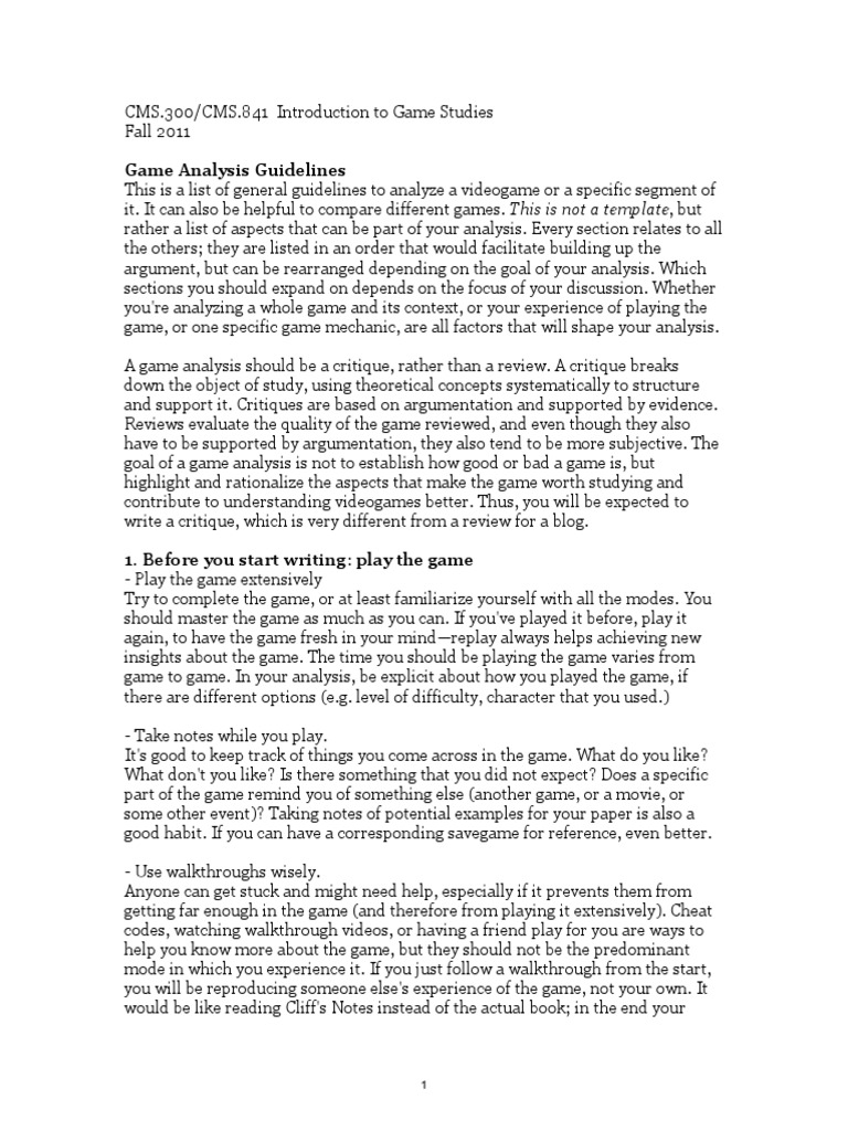 Video Game Analysis | PDF | Video Games | Analysis