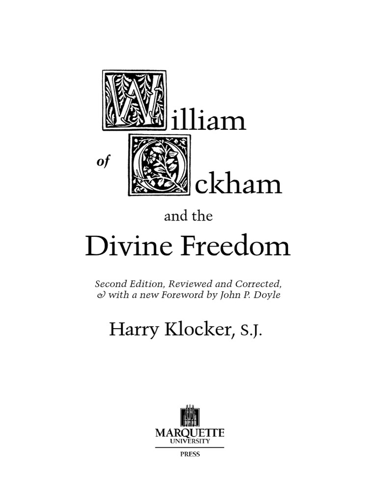 William of Ockham and The Divine Freedom - Harry Klocker | PDF | Causality | Existence