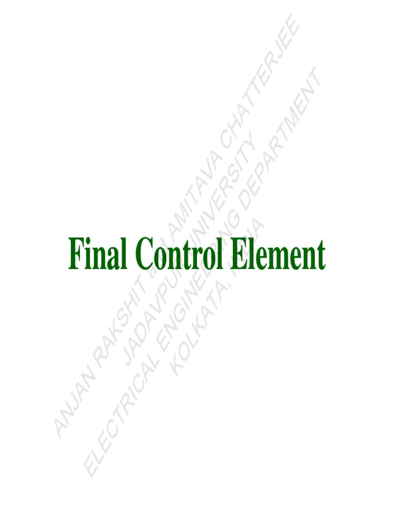 4. Final Control Element.pdf | Actuator | Electric Motor