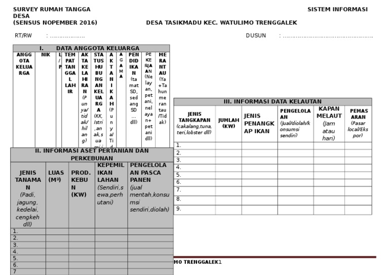 Contoh Form Sensus | PDF