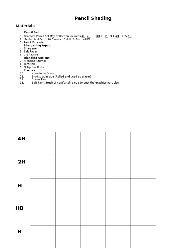 Pencil Drawing Exercise | PDF