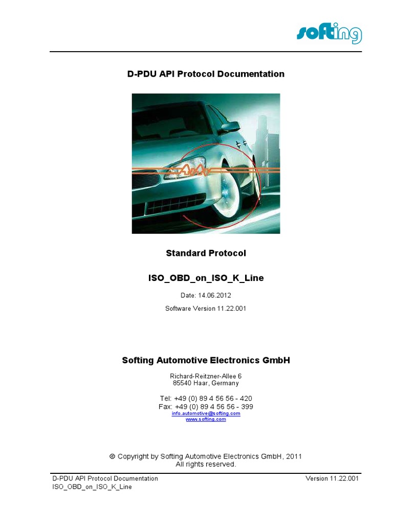 Documentation PDU-API ISO OBD On K Line | Download Free PDF | Application Programming Interface ...