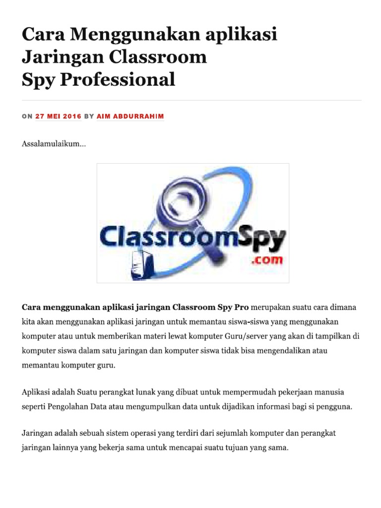 Classroom Spy | PDF