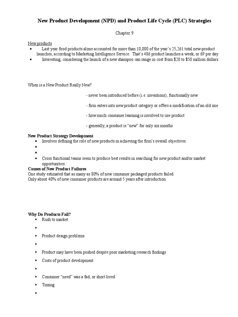 New Product Development (NPD) and Product Life Cycle (PLC) Strategies ...