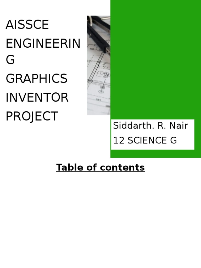 Engineering Graphics Grade 12 CBSE AUTOCAD Project | PDF