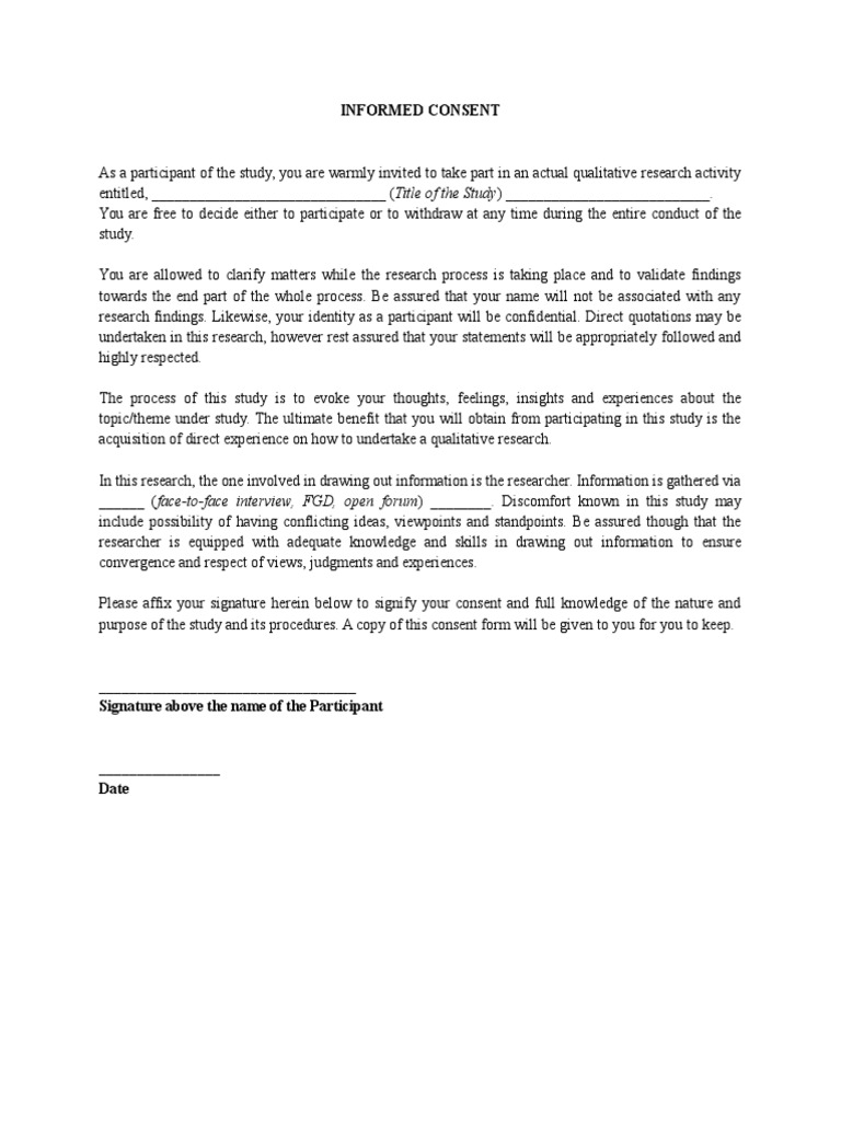 Informed Consent Form | PDF