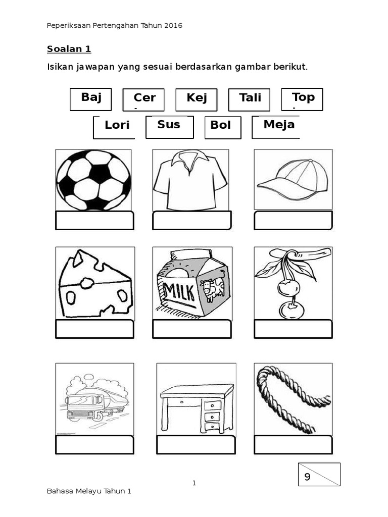 Peperiksaan Pertengahan Tahun-Tahun1 (Bahasa Melayu) | PDF | Seni ...