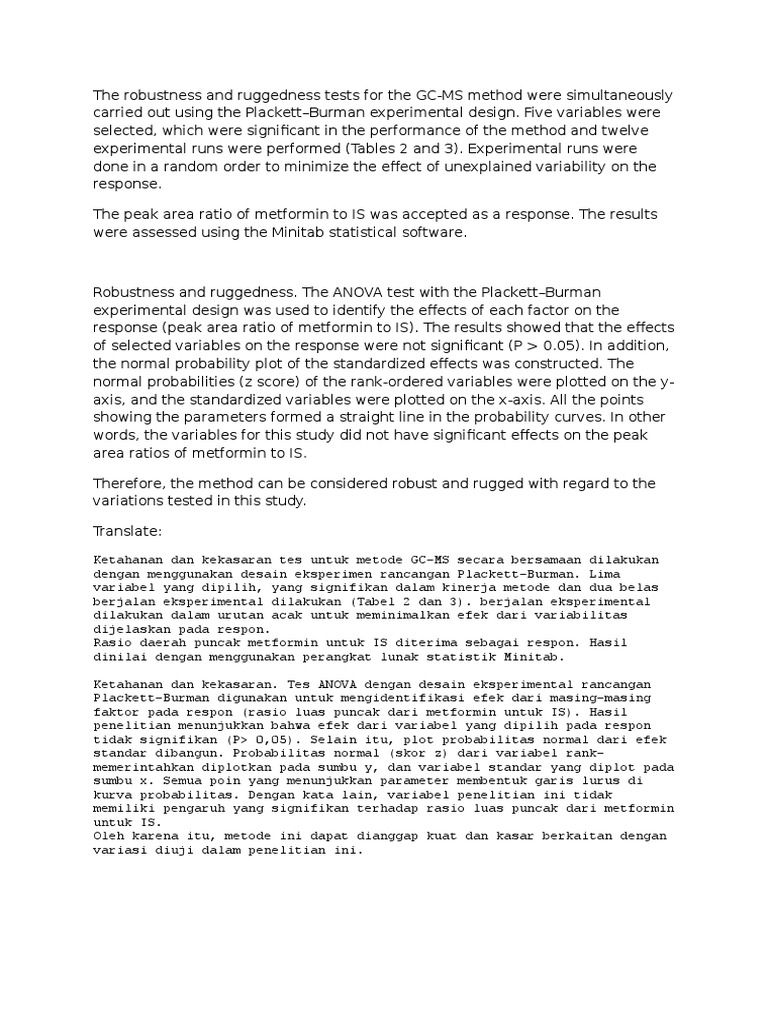 The Robustness and Ruggedness Tests For The GC-MS | PDF | Research ...