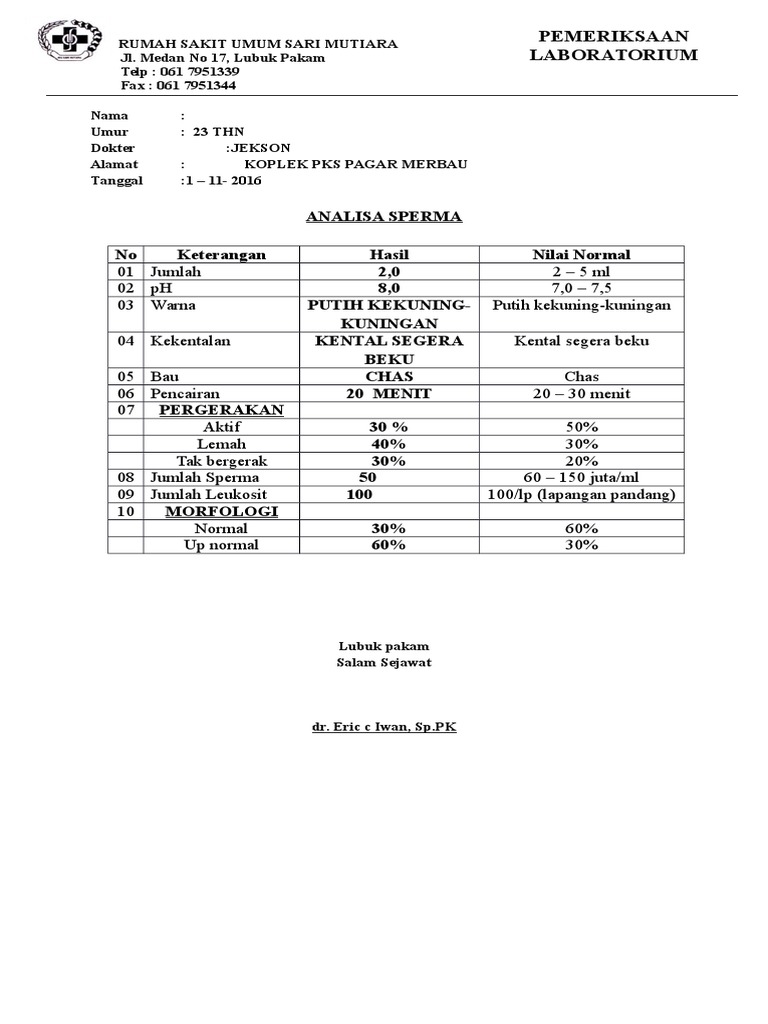 Analisa Sperma | PDF